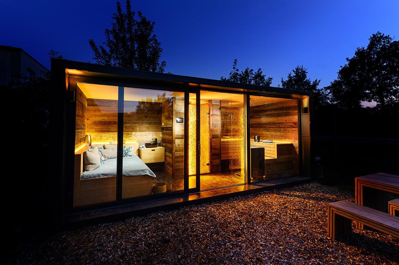 Modern premium sauna house in style of Alpine chalet | corso